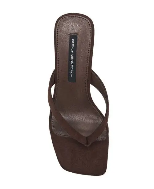 French Connection Trinity Faux Suede Thong Kitten Heel