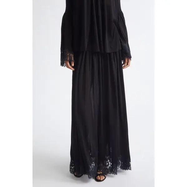 Zimmermann Valiant High Waist Lace Trim Maxi Skirt