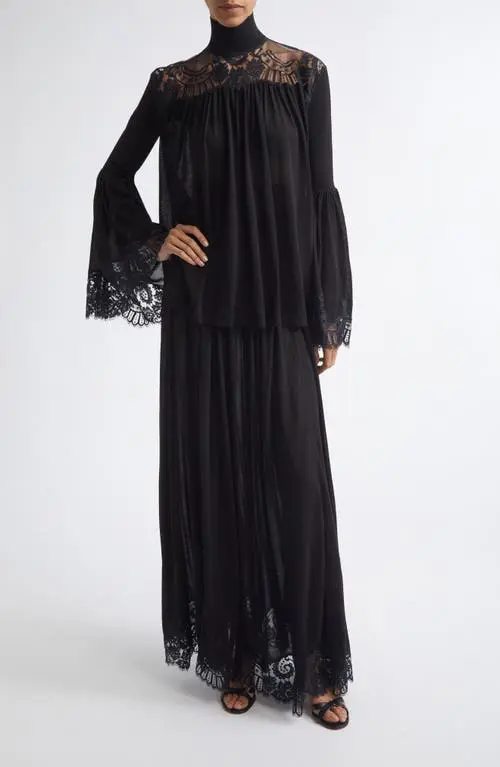 Zimmermann Valiant High Waist Lace Trim Maxi Skirt