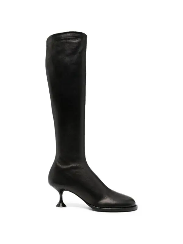 SERGIO ROSSI Leather Heel Boots