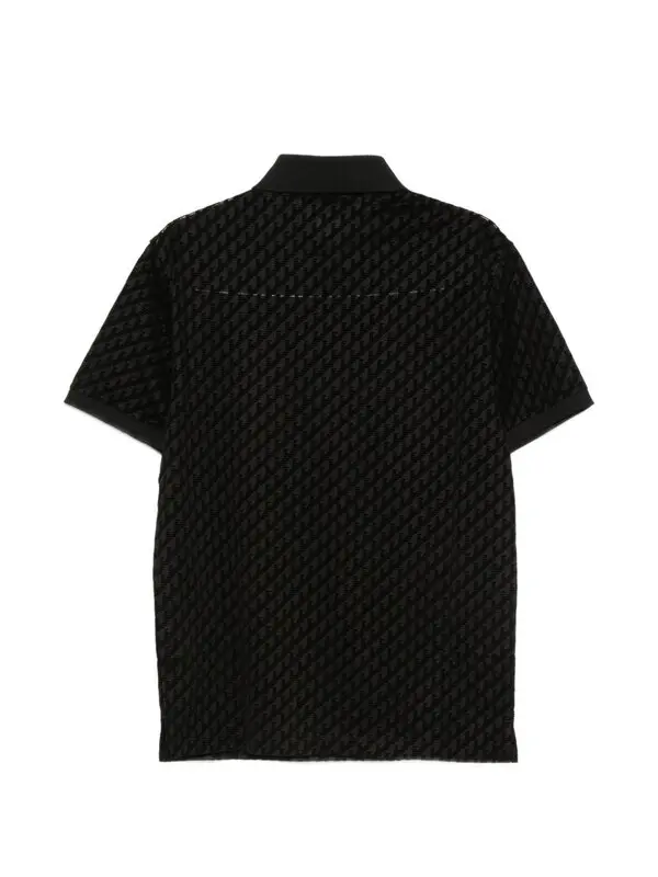 Emporio Armani Allover Logo Polo Shirt - Black