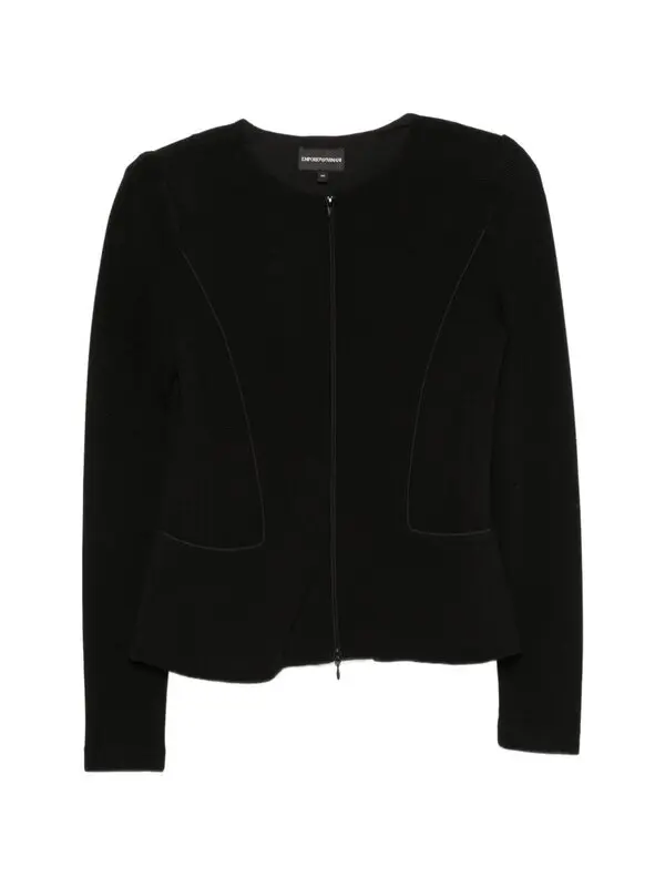 Emporio Armani Zipped Blazer Jacket - Black