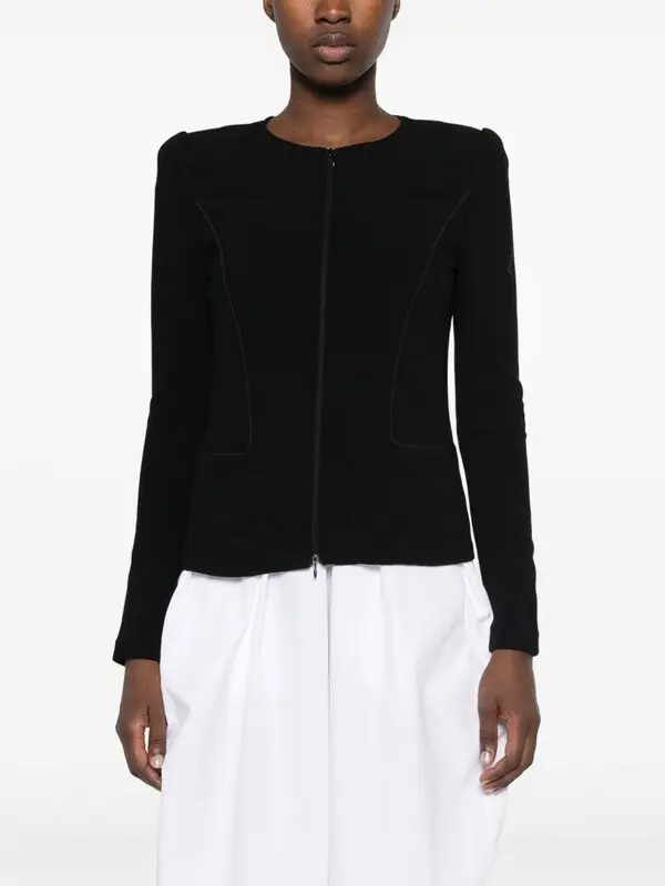 Emporio Armani Zipped Blazer Jacket - Black