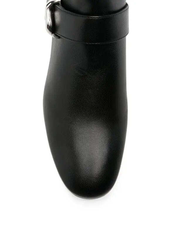 Emporio Armani Leather Buckled Ankle Boots