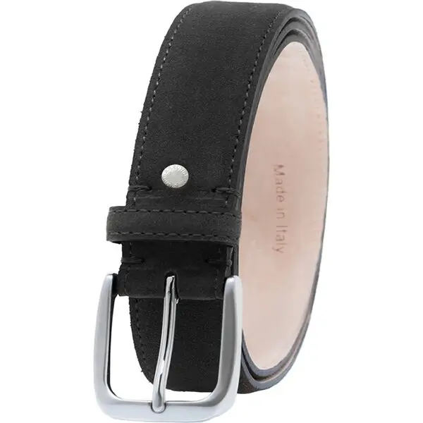 Ghurka Genuine Suede Leather Belt - Black