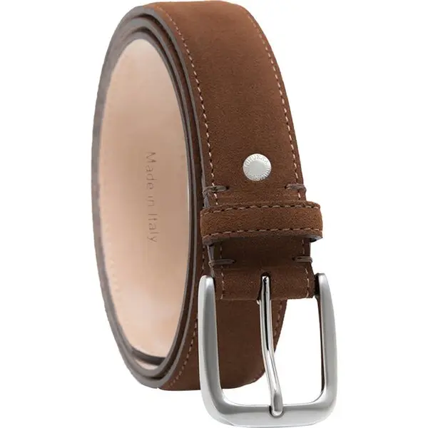 Ghurka Genuine Suede Leather Belt - Chestnut