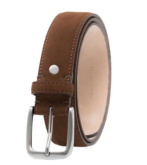 Ghurka Genuine Suede Leather Belt - Chestnut