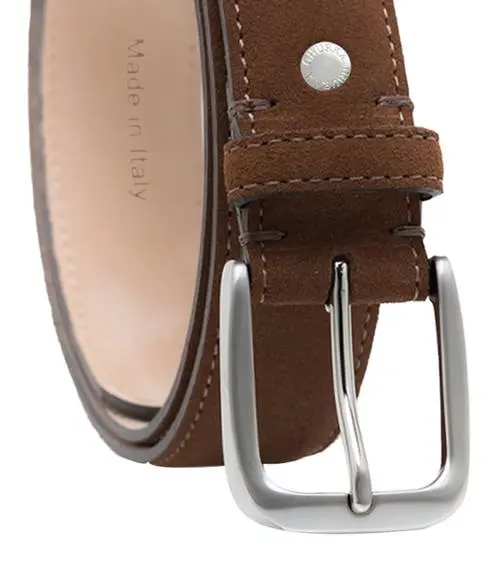 Ghurka Genuine Suede Leather Belt - Chestnut