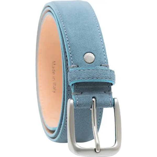 Ghurka Genuine Suede Leather Belt - Sky Blue