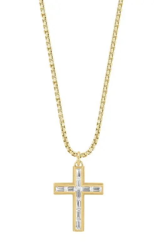 EFFY Gold-plated Sterling Silver Zircon Cross Pendant Necklace - Other