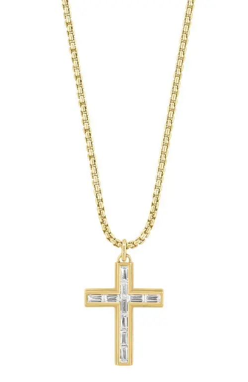 EFFY Gold-plated Sterling Silver Zircon Cross Pendant Necklace - Yellow