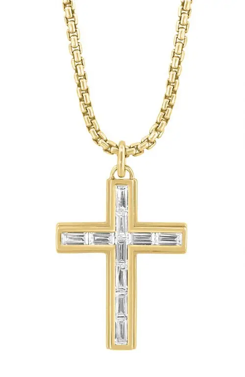 EFFY Gold-plated Sterling Silver Zircon Cross Pendant Necklace