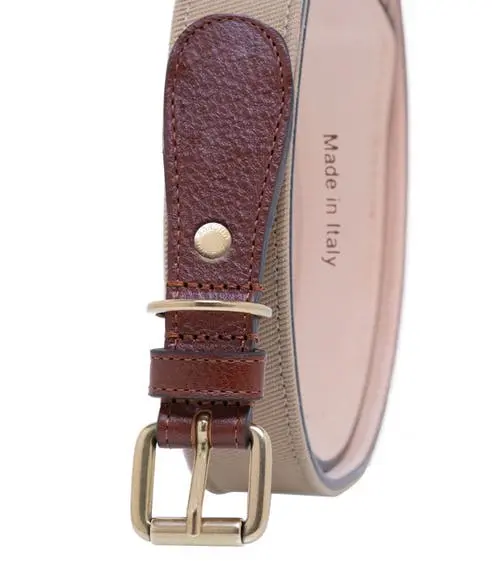 Ghurka Classic Twill Belt With Leather Trim