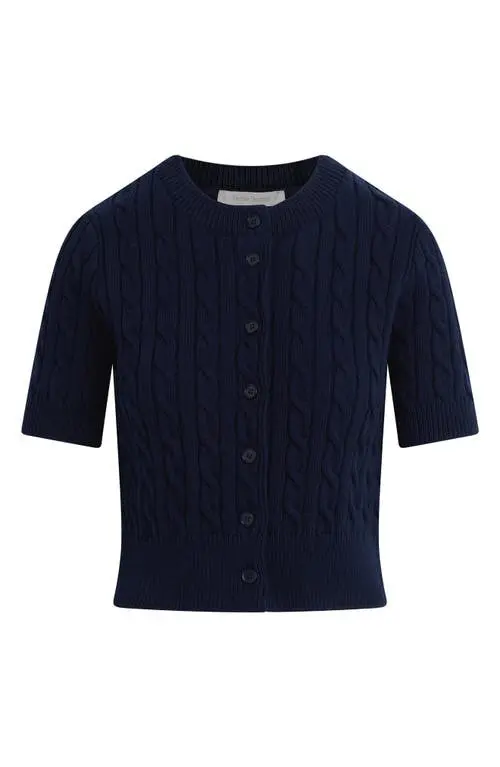 FAVORITE DAUGHTER The Cafe Cable Short Sleeve Cardigan