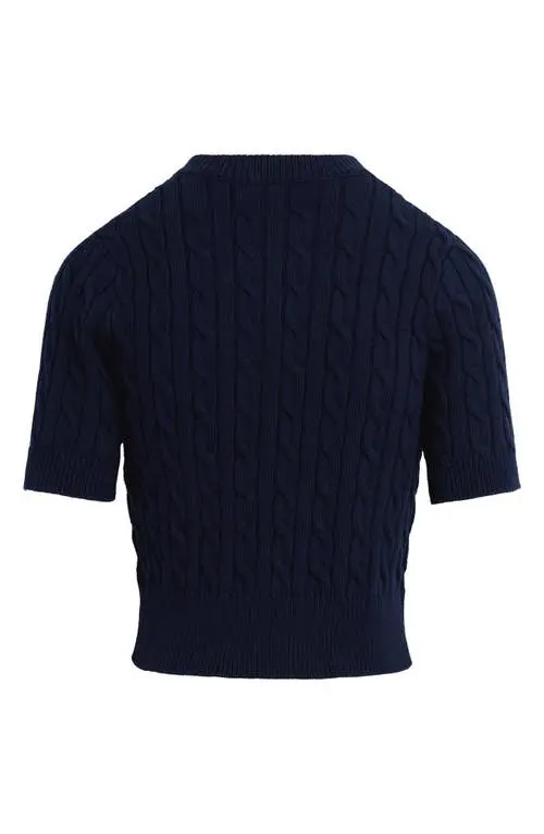FAVORITE DAUGHTER The Cafe Cable Short Sleeve Cardigan