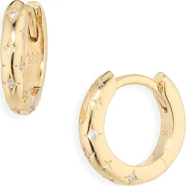 ASTRID & MIYU Cosmic Star Bold Huggie Earrings - Gold