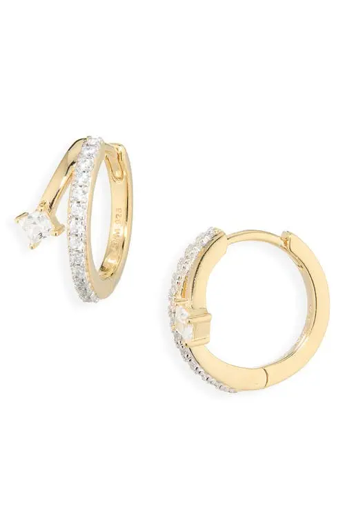 ASTRID & MIYU Crystal Illusion Huggie Earrings