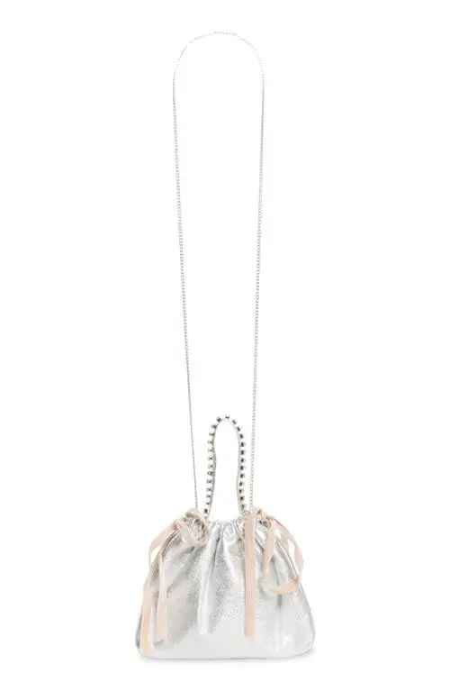 JIMMY CHOO Bon Bon Crystal Top Handle Leather Bag
