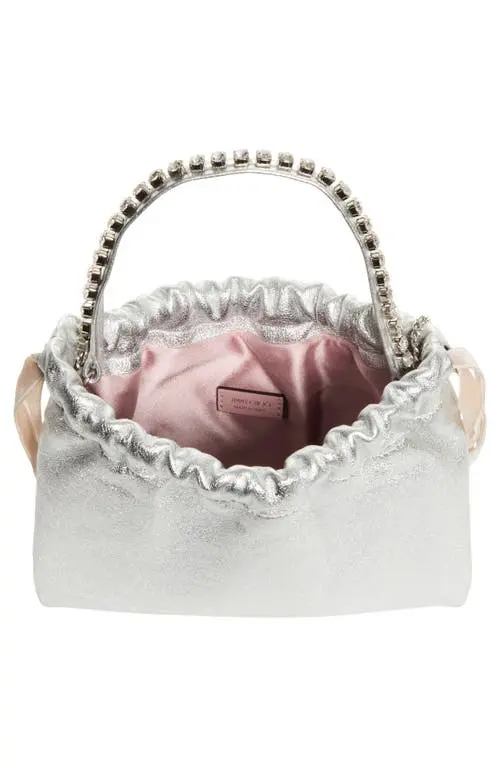 JIMMY CHOO Bon Bon Crystal Top Handle Leather Bag