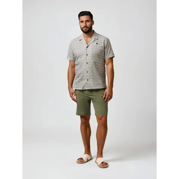 Stone Rose Linen Skull Floral Ss Resort Shirt