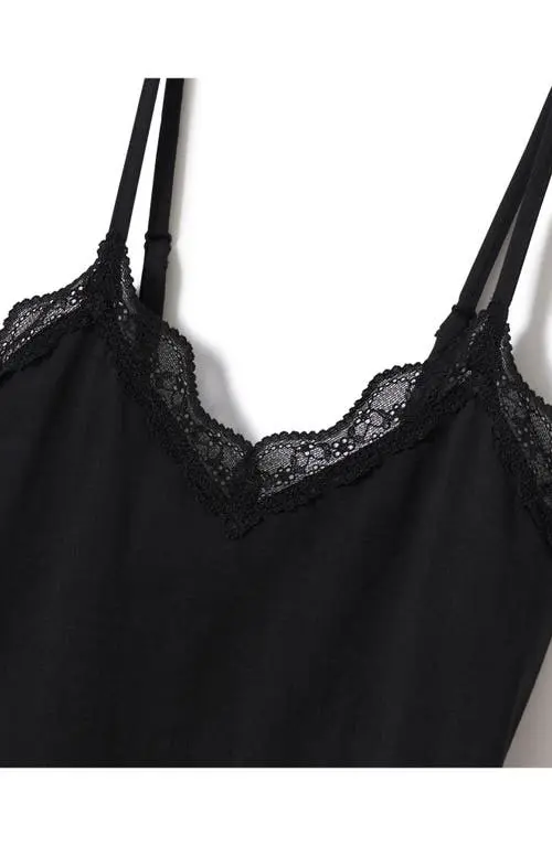 PETITE PLUME Lace Trim Pima Cotton Chemise