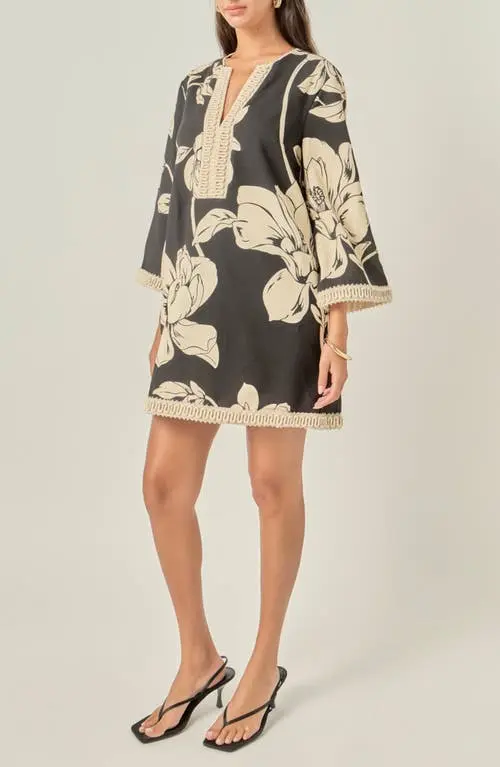 English Factory Floral Print Cotton Minidress