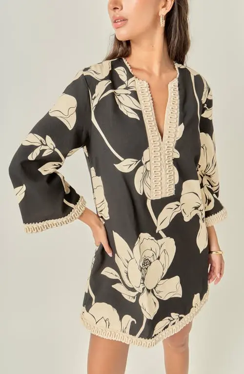 English Factory Floral Print Cotton Minidress