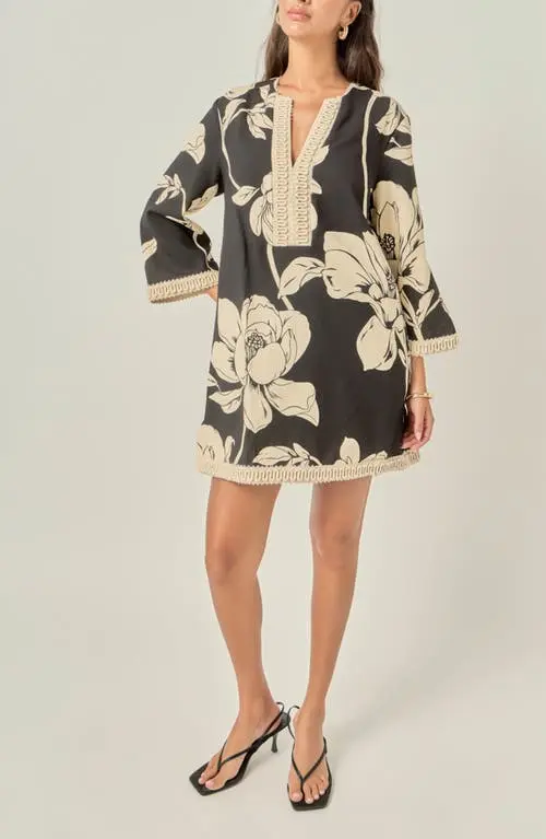 English Factory Floral Print Cotton Minidress