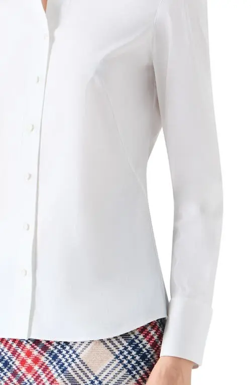 Akris Stretch Cotton Blend Button-up Shirt