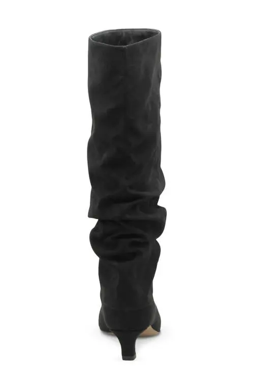 CHARLES DAVID Access Slouch Pointed Toe Kitten Heel Boot - Black