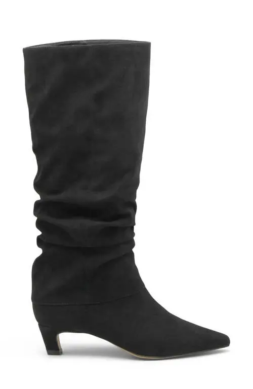 CHARLES DAVID Access Slouch Pointed Toe Kitten Heel Boot - Black