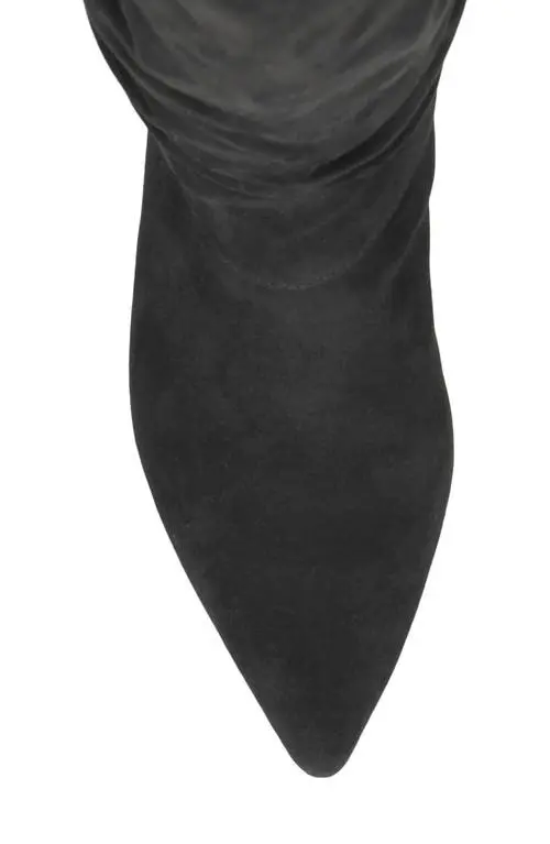 CHARLES DAVID Access Slouch Pointed Toe Kitten Heel Boot - Black