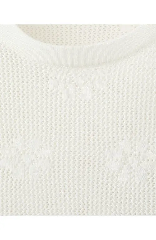Mango Floral Crochet Short Sleeve Sweater