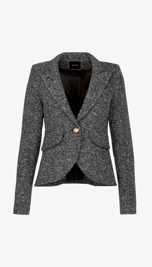 Smythe One Button Blazer With Rectangle Elbow Patch