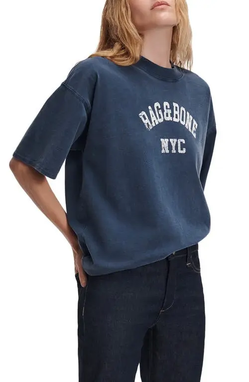 Rag & Bone University Alex Graphic T-shirt - Navy