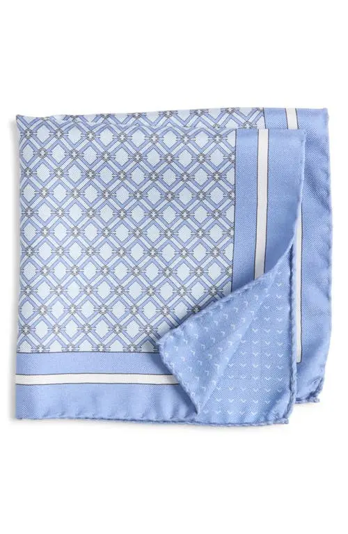 JACK VICTOR Equestrian Silk Pocket Square - Light Aviator