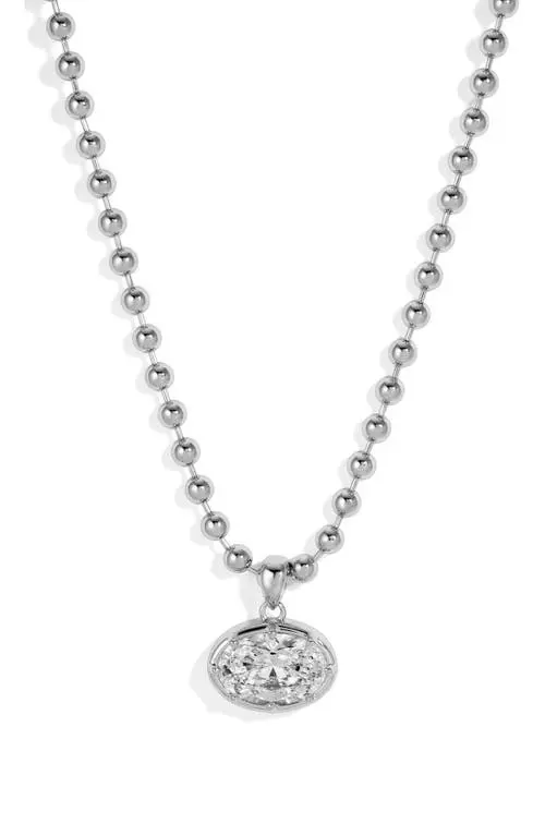 Lili Claspe Cleo Oval Pendant Necklace - Silver
