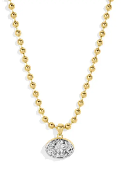 Lili Claspe Cleo Oval Pendant Necklace - Two Tone