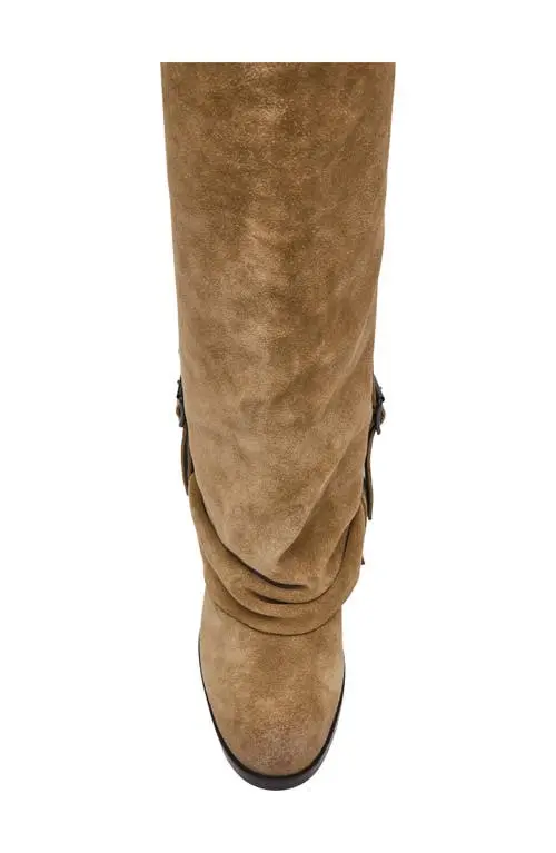 Steve Madden Bozeman Buckled Suede Knee-high Boots - Taupe