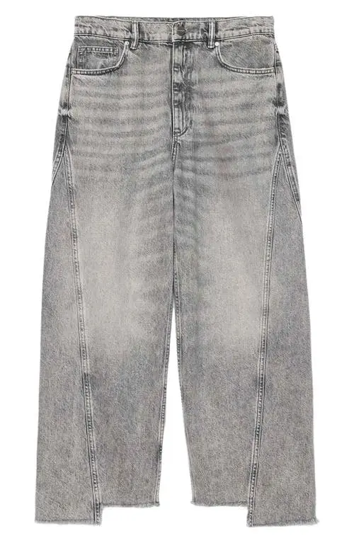 ALLSAINTS Fox High Waist Raw Hem Wide Leg Jeans