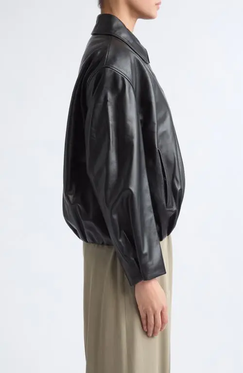 ARMA Melis Leather Bomber Jacket - Black