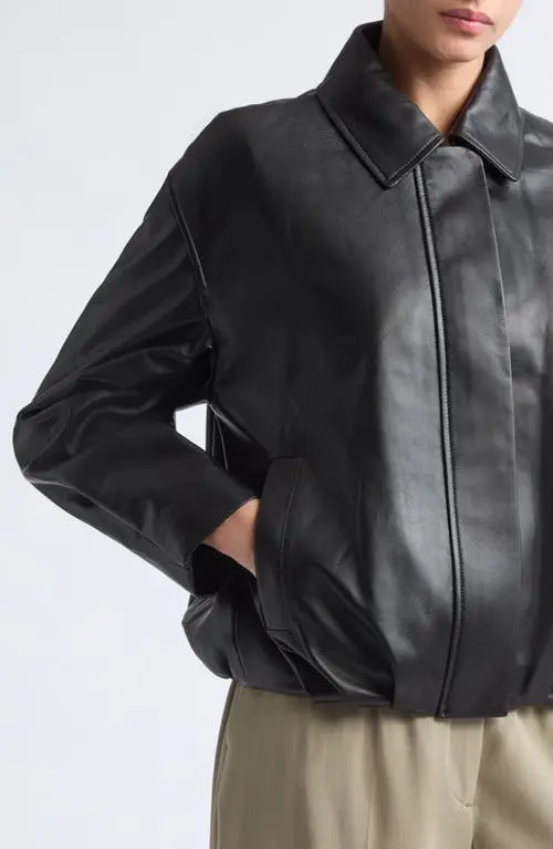 ARMA Melis Leather Bomber Jacket - Black