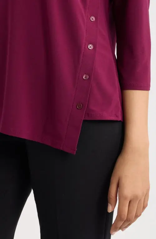 Anne Klein Asymmetric Button Hem Top
