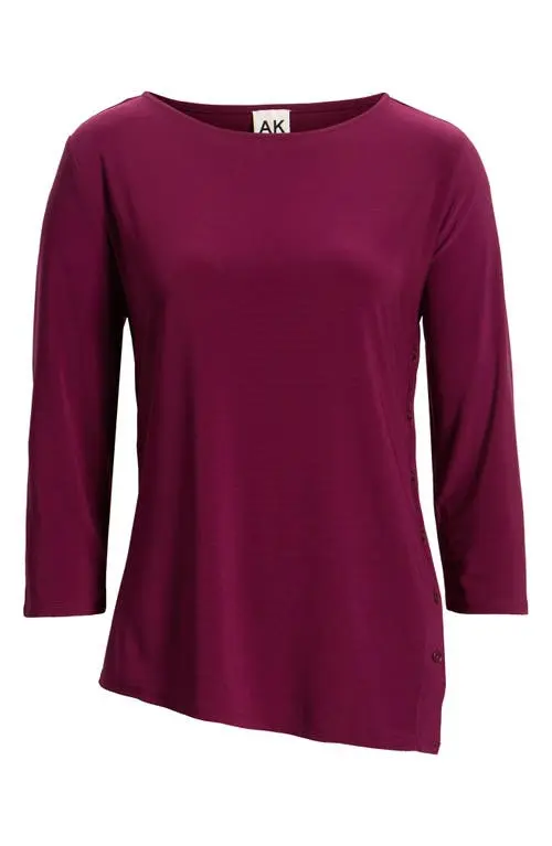 Anne Klein Asymmetric Button Hem Top