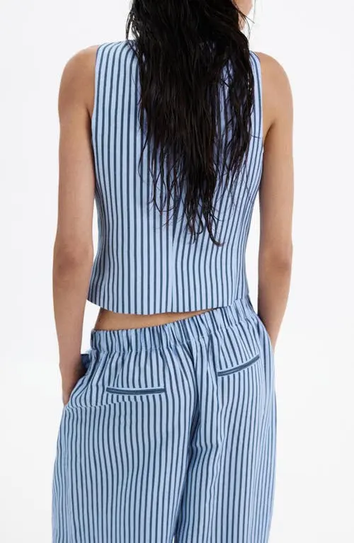 Mango Striped Buttoned Vest
