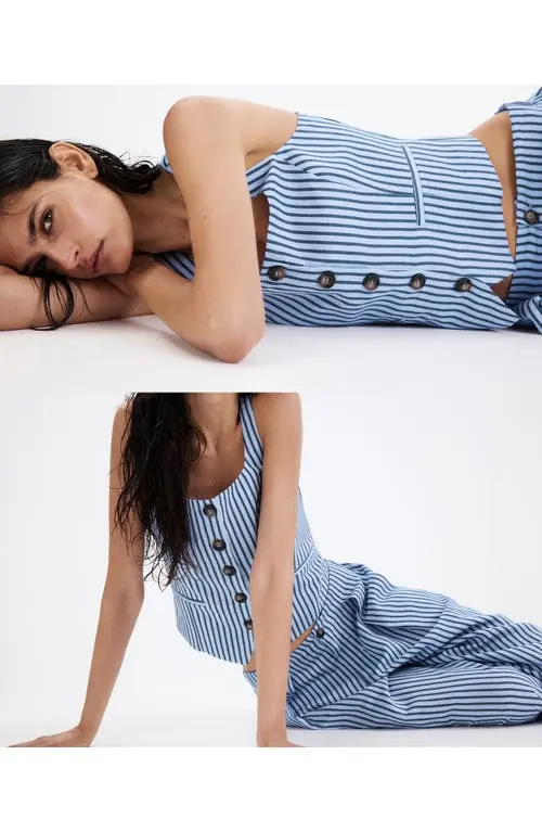 Mango Striped Buttoned Vest