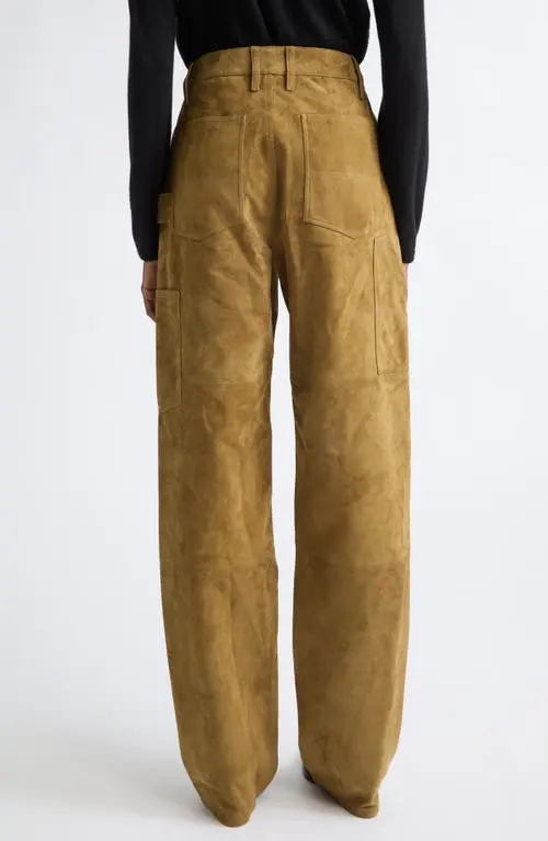 Altuzarra Mills High Waist Suede Pants - Breen
