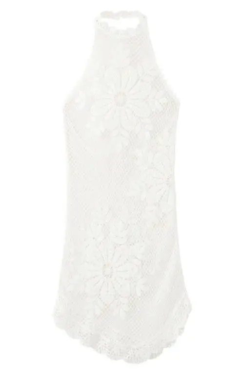 Mango Floral Crocheted Cover-up Dress - White
