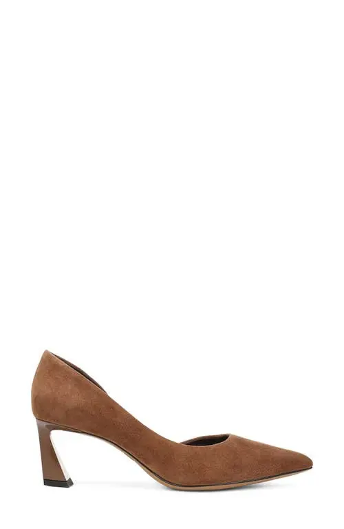 Franco Sarto Suede Pointed Toe D'orsay Pumps - Brown Suede