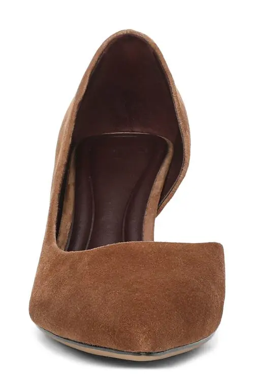 Franco Sarto Suede Pointed Toe D'orsay Pumps - Brown Suede